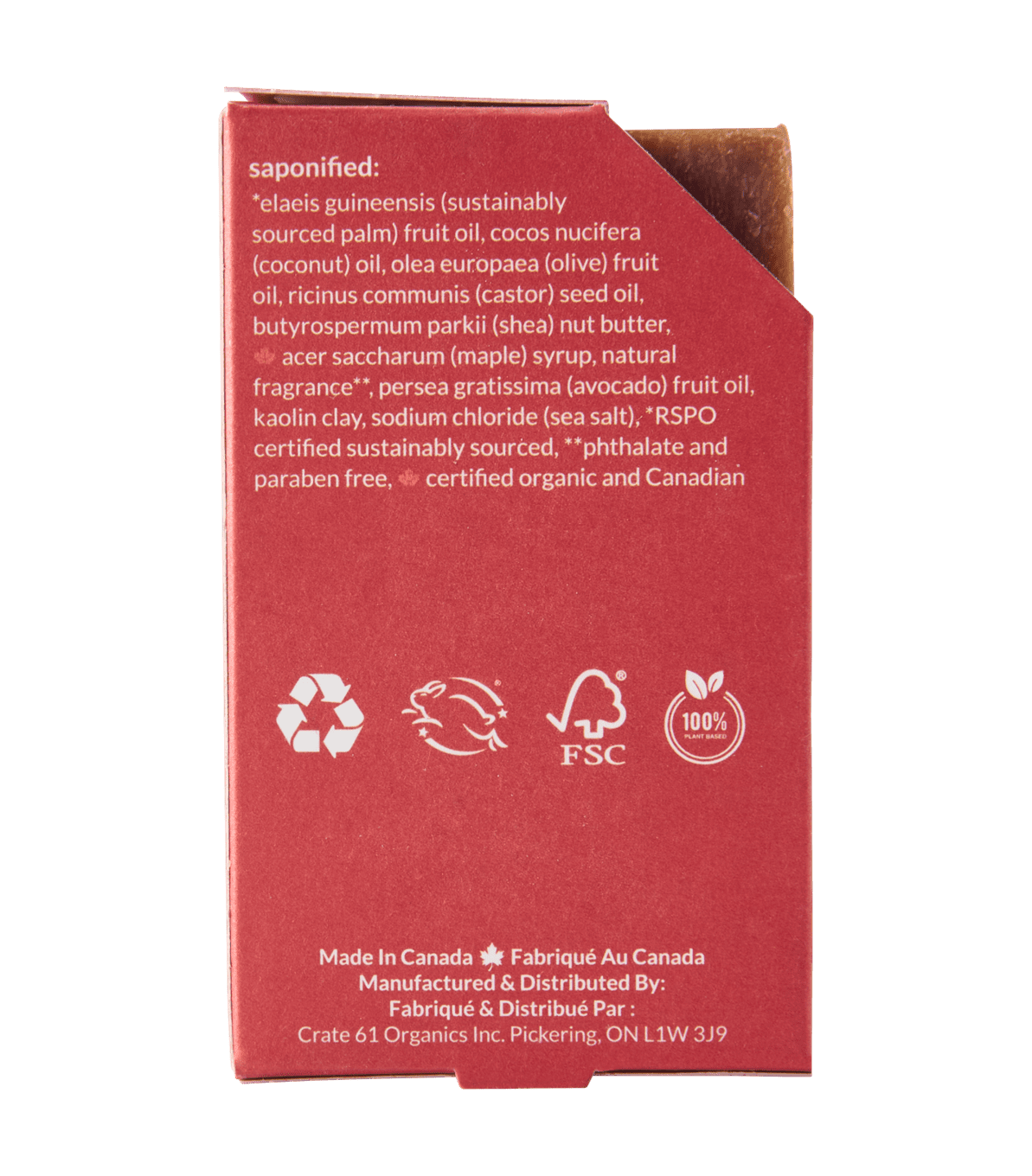 Canadian Maple Bar Soap - Crate 61 Organics